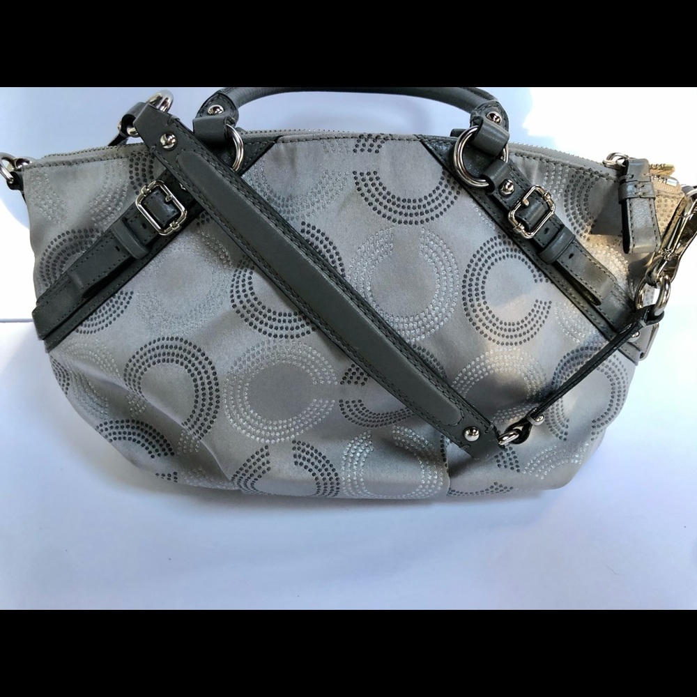 Coach Sophia Madison Op Art Satchel -Silver & Grey - Gem